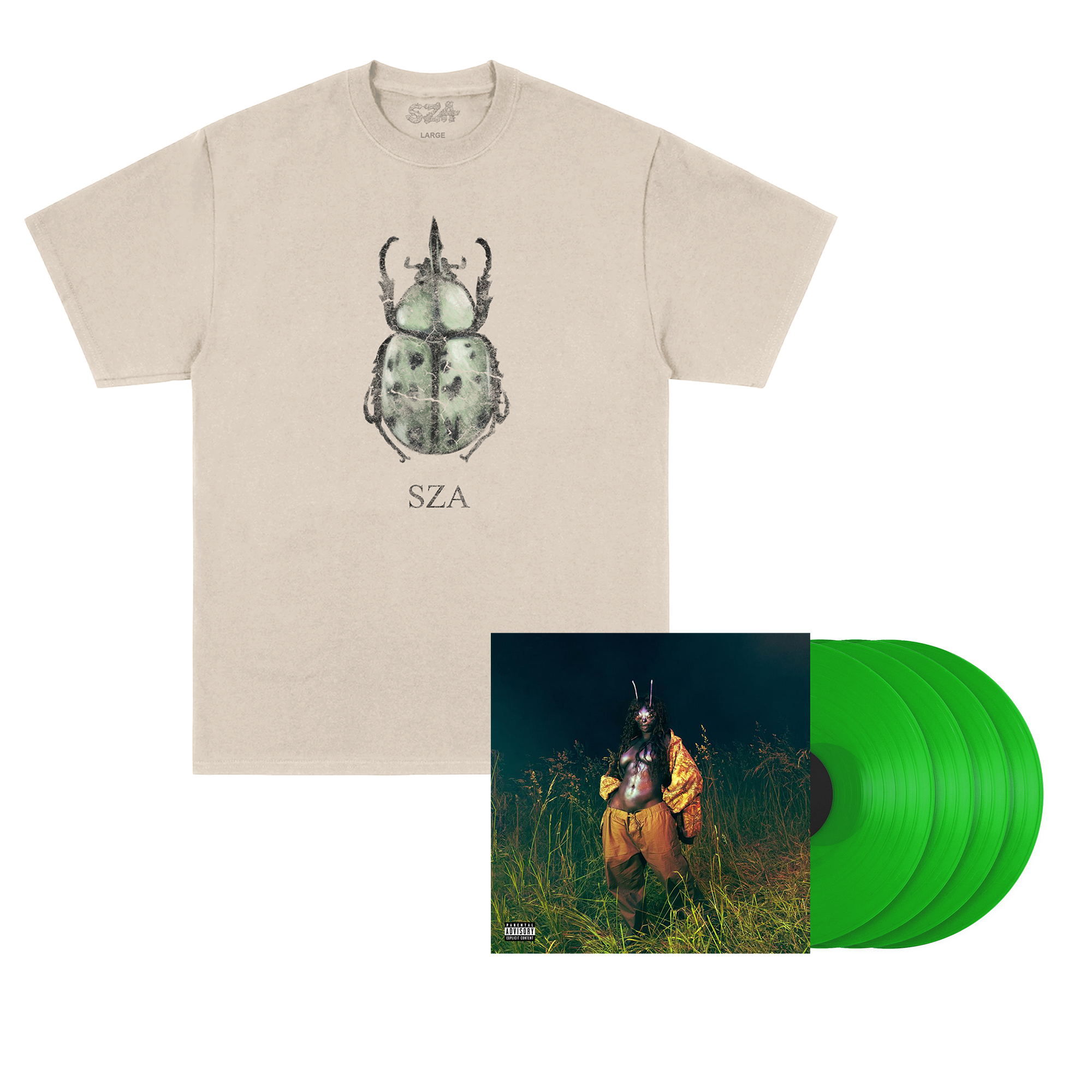 SOS DELUXE NATURAL BEETLE TEE + 4LP VINYL – SZA AU